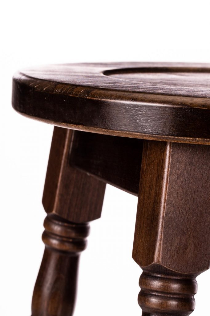 Turned Leg Low Stool, Solid Seat - Monaghan Bros